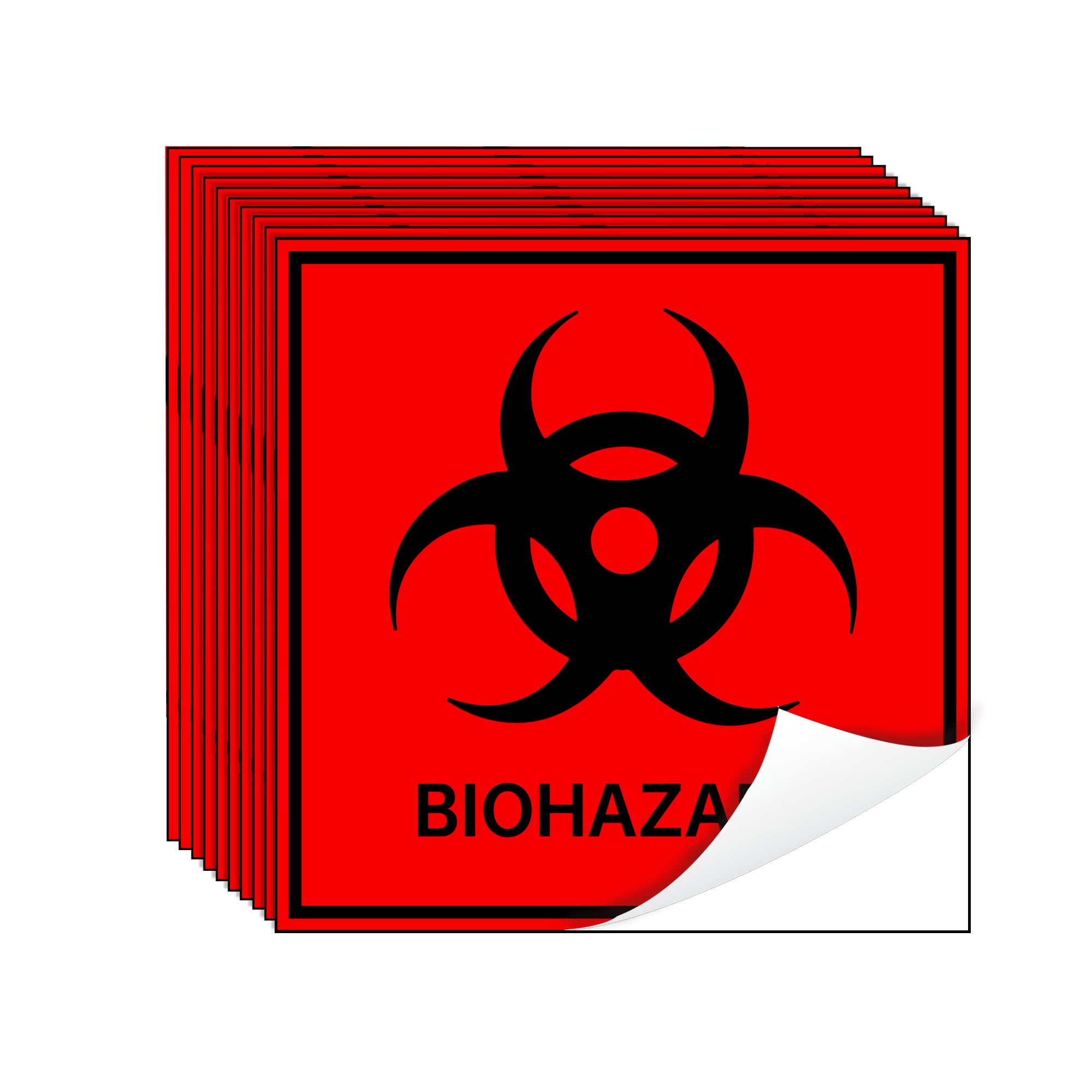 Biohazard Stickers Sign - 20 Pcs 4.5"x 4.5" Waterproof Biohazard Warning Labels Used by Hospitals and Industrial