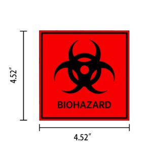 Biohazard Stickers Sign - 20 Pcs 4.5"x 4.5" Waterproof Biohazard Warning Labels Used by Hospitals and Industrial