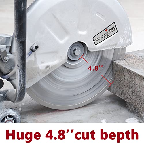 JACKCHEN Concrete Saw With EPA, 14 in Gas Powered Cut Off Saw, 2 Stroke Gasoline Circular Saw, Ideal for Cutting Concrete, Stone