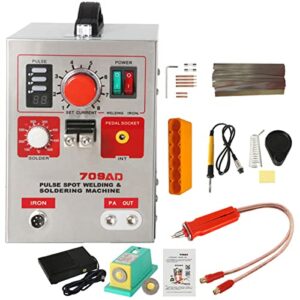 rcbdbsm battery spot welder machine 709ad for 18650 14500 lithium battery pack building 3.2kw handheld pulse spot welder with cooling system and soldering iron spot welder pen