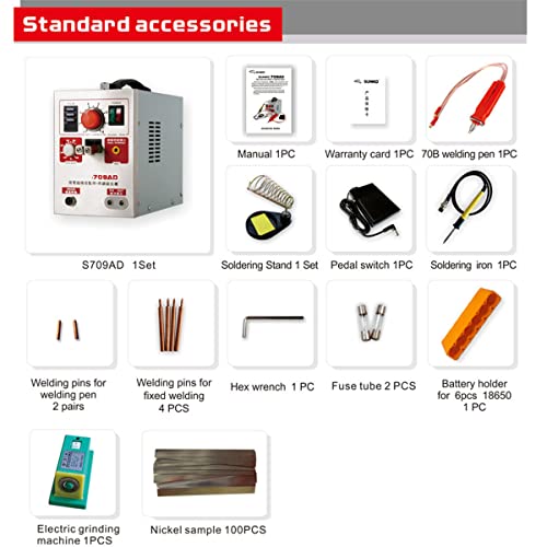 RCBDBSM Battery Spot Welder Machine 709AD for 18650 14500 Lithium Battery Pack Building 3.2KW Handheld Pulse Spot Welder with Cooling System and Soldering Iron Spot Welder Pen