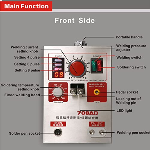 RCBDBSM Battery Spot Welder Machine 709AD for 18650 14500 Lithium Battery Pack Building 3.2KW Handheld Pulse Spot Welder with Cooling System and Soldering Iron Spot Welder Pen