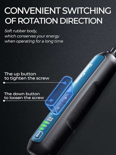 DongCheng 4V Cordless Electric Screwdriver, 2000mAh Battery Powered Rechargeable Screwdriver with 3 Torque Setting Up to 5N.m, 300RPM, Dual LED Lights, 8pcs 2-Inch Magnetic Screw Bits for Home DIY