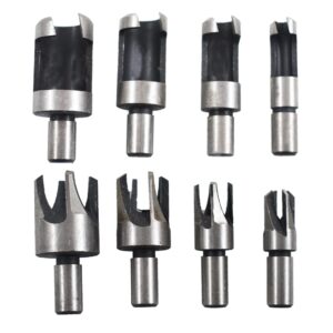 kimllier 8pcs carbon steel boring drill bits wood plug hole cutter dowel cutting shank drill bit set