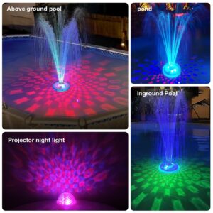 LanAqua Floating Pool Fountain with Underwater Light Show,Pool Water Fountain Rechargeable Battery Powered,2 Spray Modes Pool Fountain Pump,Pool Fountain for Inground Above Ground Pools-1PC