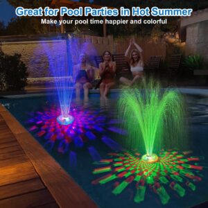 LanAqua Floating Pool Fountain with Underwater Light Show,Pool Water Fountain Rechargeable Battery Powered,2 Spray Modes Pool Fountain Pump,Pool Fountain for Inground Above Ground Pools-1PC