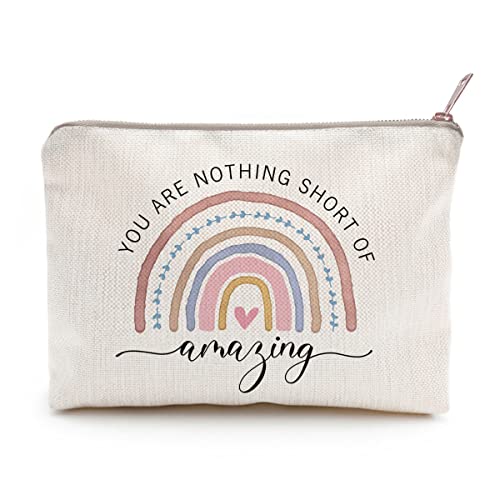 You Are Nothing Short Of Amazing Makeup Case Rainbow Makeup Bag Gift Best Friend Gift Sister Birthday Gift Funny Quote For Besite