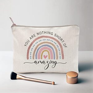 You Are Nothing Short Of Amazing Makeup Case Rainbow Makeup Bag Gift Best Friend Gift Sister Birthday Gift Funny Quote For Besite