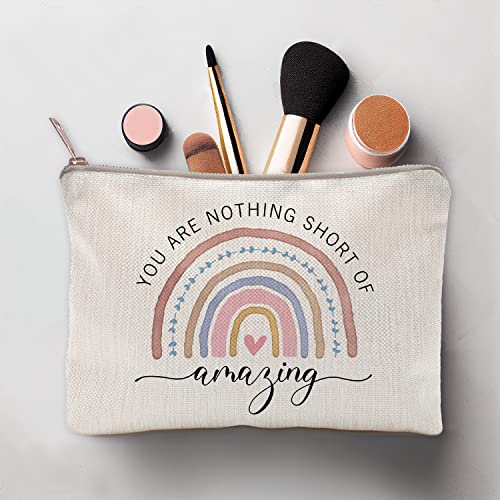 You Are Nothing Short Of Amazing Makeup Case Rainbow Makeup Bag Gift Best Friend Gift Sister Birthday Gift Funny Quote For Besite