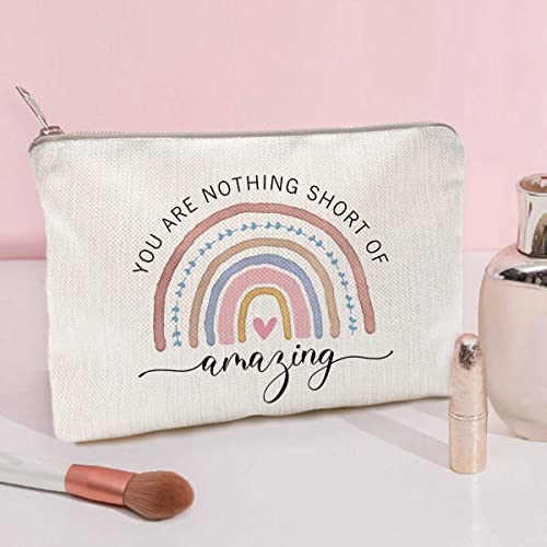 You Are Nothing Short Of Amazing Makeup Case Rainbow Makeup Bag Gift Best Friend Gift Sister Birthday Gift Funny Quote For Besite