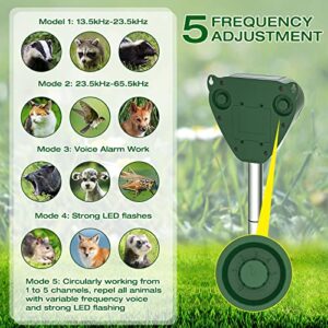 Ultrasonic Solar Animal Repeller, 2022 Upgrade Cat Repellent Outdoor, Squirrel, Deer, Raccoon, Skunk, Rabbit, Dog, Cat, Waterproof with Alarm