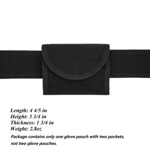 Dotacty Duty Belt Gloves Pouch Latex Disposable Glove Holder Carrier Folded Pockets Police Law Enforcement Officer Security Firefighter EMS EMT Paramedic First Responders Nylon Bag Hook Loop Closure