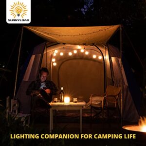 Sunnyload String Lights USB Powered 15FT,6 LED Camping Light String, Commercial Grade Hanging Lights Outdoor Waterproof and Shatterproof,Lightweight,Easy to Fold & Carry.