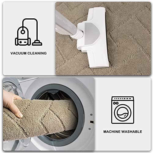 PURRUGS Dirt Trapper Door Mat 24" x 35.5", Non-Slip Machine Washable Entry Rug, Shoe Scraper, Dog Door Mat, Super Absorbent Welcome Mat for Front & Back Door, Muddy Wet Shoes & Paws, Taupe