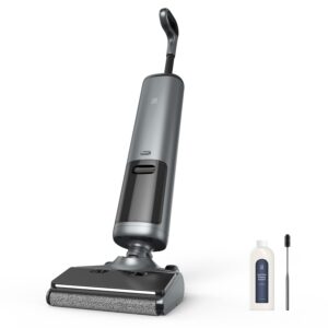 osotek cordless wet dry vacuum mop combo - unique 180° flat wide floor brush for pet hair, footprints & household messes