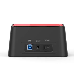 WAVLINK USB 3.0 to SATA I/II/III Dual Bay External Hard Drive Enclosure Docking Station, Caddy Reader for 2.5/3.5 inch SATA HDD SSD, 2x16TB and UASP Offline Cloner, Disk Duplicator Function- Red