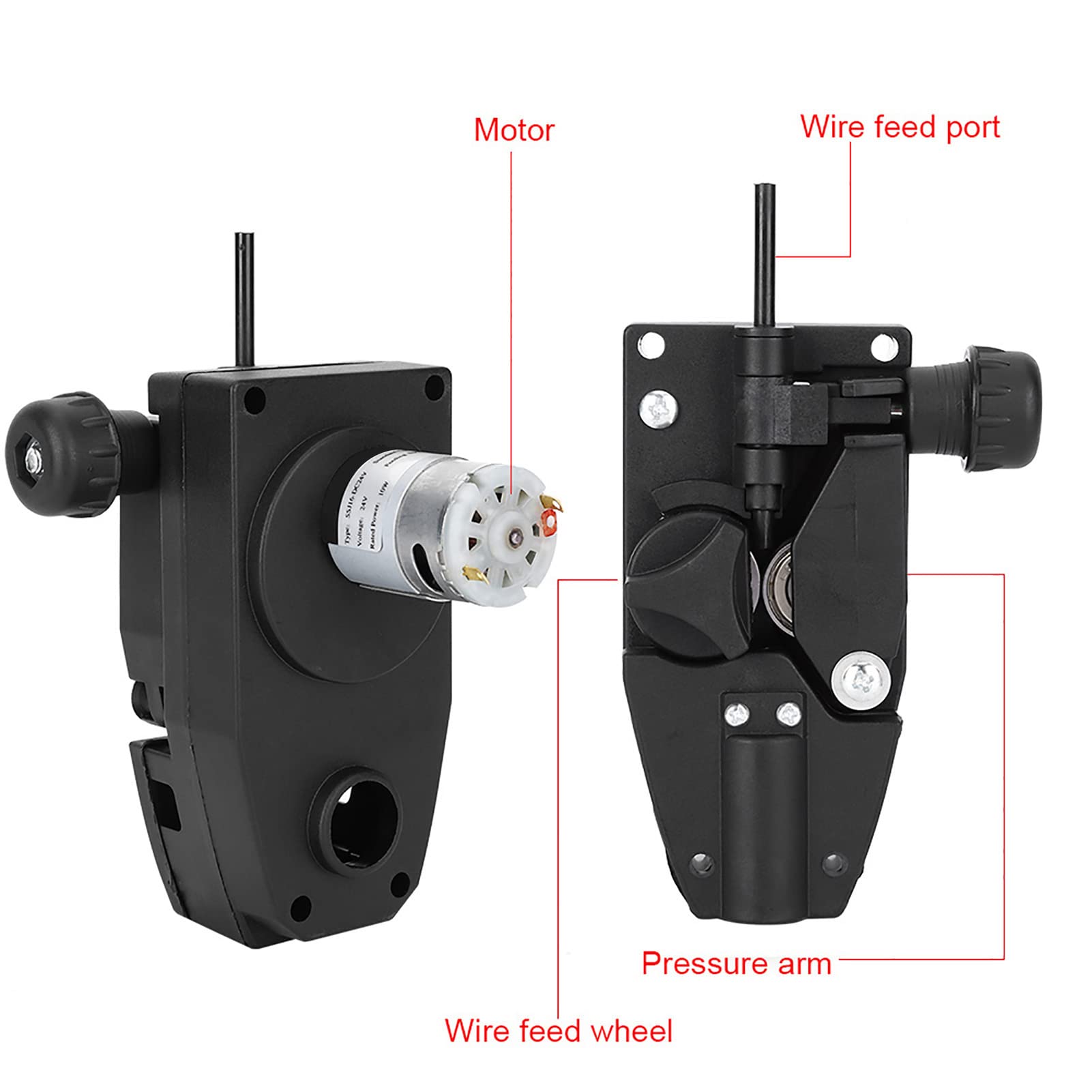 Estink Mig Welder Roll Wire Feed Motor, DC 24V 10W Roll Wire Feed Motor 0.8/1.0mm Soldering Wire Feeder Machine Welder Flux Core Wire Automatic Feed for Mig Welder Welding Machine