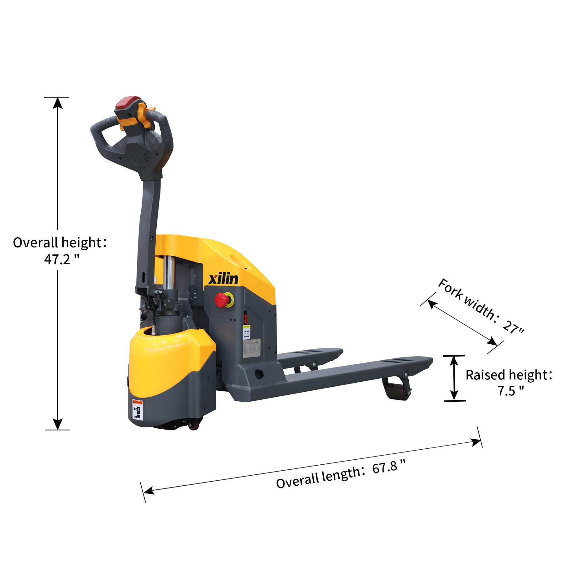 Xilin 48" x27" Full Electric Pallet Jack 4400lbs Cap. with Emergency Key Switch