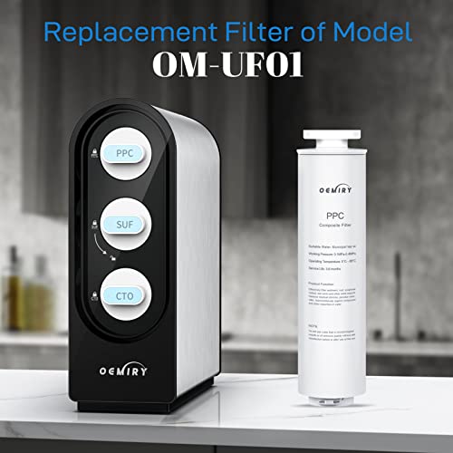 OEMIRY Under Sink Replacement Filter for OM-UF01, Ultra-Filtration PPC Replacement Filter, Lasts Up to 3-6 Months, 1 Pack