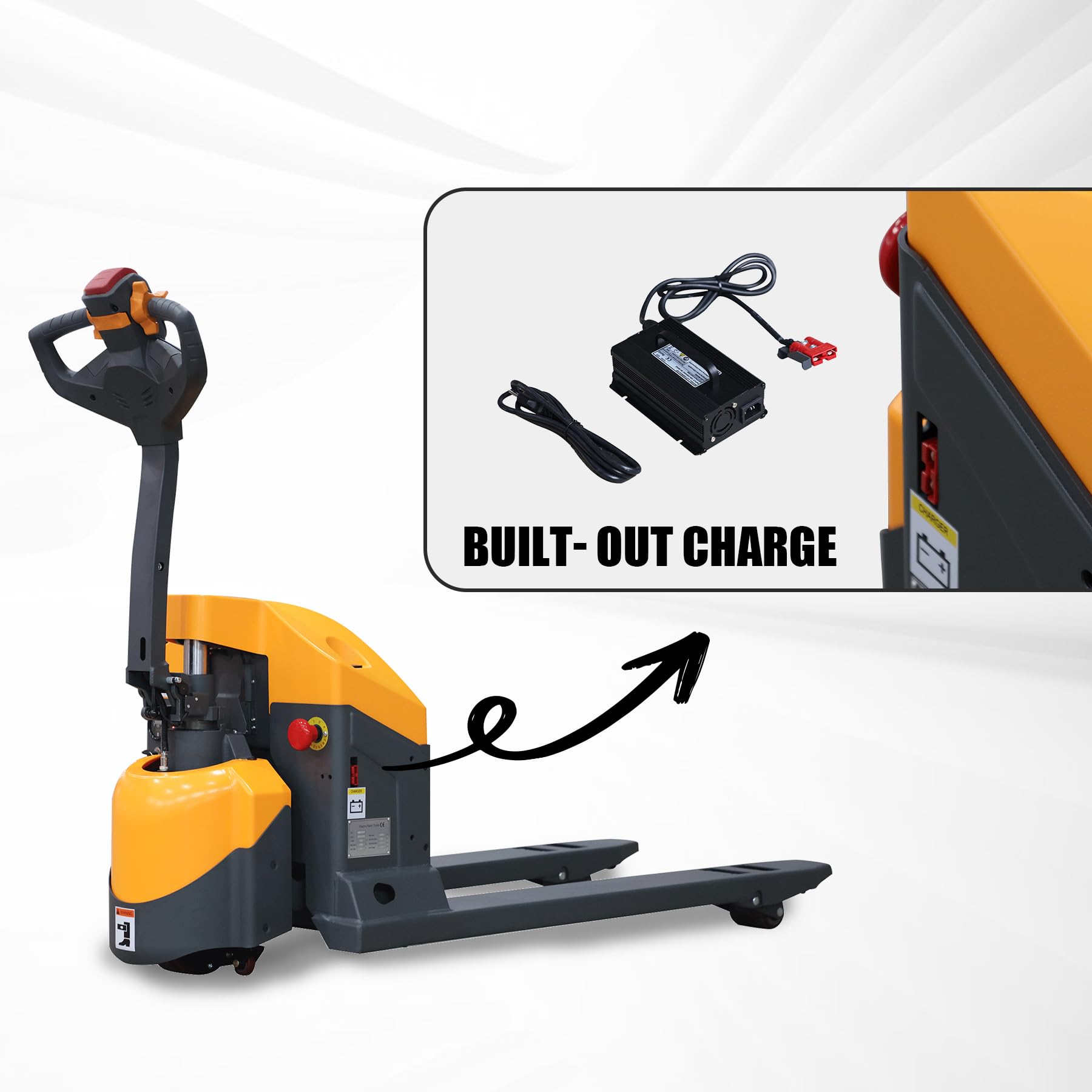 APOLLOLIFT Full Electric Pallet Jack with Emergency Key Switch 4400lbs Cap. 48" x27"