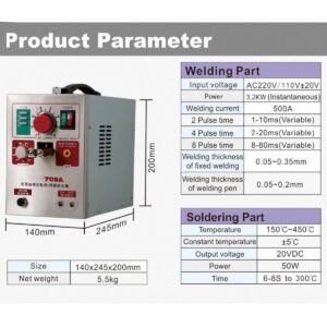 RCBDBSM Spot Welder - Battery Welding Machine 709A 3.2KW Battery Spot Welder & Soldering Station Portable Pulse Welding Machine for Battery Pack 18650 14500 Lithium Batteries