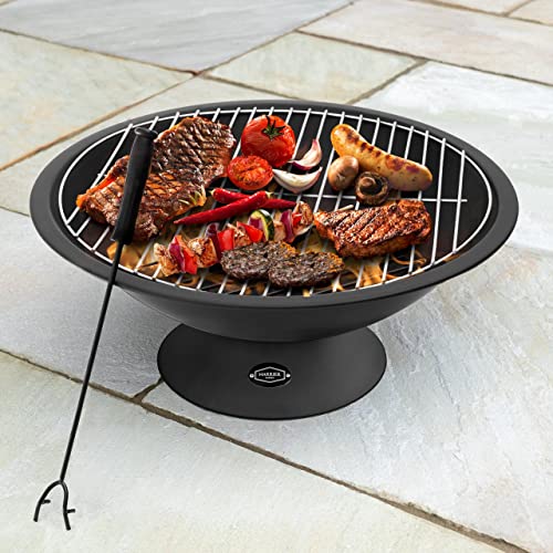 Harrier ARVO Fire Pit Grills - 5X Sizes/Circular & Square Fire Pit Grill Grate | Fire Pit Grate - BBQ Grill - Compatible with All Fire Pit Bowls | Outdoor Cooking (20in Diameter)