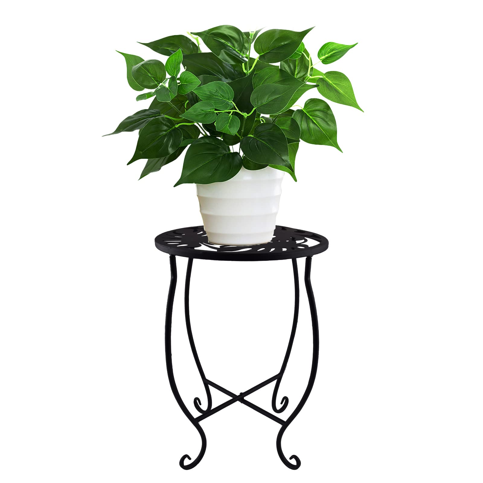 TLBTEK Planter Stand,Metal Round Potted Plant Stands Indoor Outdoor ,Modern Flower Pot Stand Holder Rack Planter Display for Home,Kitchen,Patio,Garden, Corner, Balcony and Bedroom (Style 4)