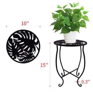 TLBTEK Planter Stand,Metal Round Potted Plant Stands Indoor Outdoor ,Modern Flower Pot Stand Holder Rack Planter Display for Home,Kitchen,Patio,Garden, Corner, Balcony and Bedroom (Style 4)