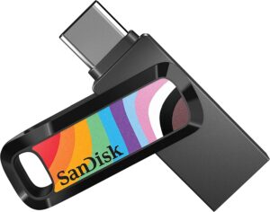 sandisk 128gb ultra dual drive go usb type-c flash drive, rainbow pride - sdddc3-128g-grnbw