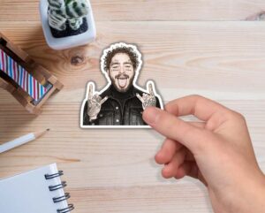 post malone posty 3" weatherproof and water resistant vinyl sticker