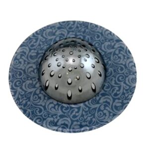 Dependable Industries 2 Pack 5.25" Diameter Decorative Designer Pattern Kitchen Sink Strainer Durable (Black Paisley)