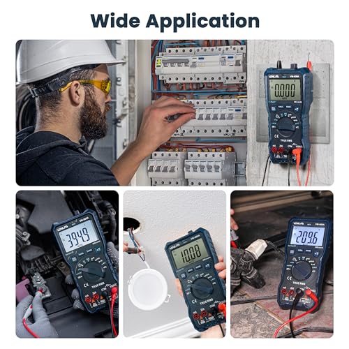 VENLAB Digital Multimeter TRMS 6000 Counts Volt Amp Meter Ohm Auto-Ranging Multimeter Tester with NCV,Measures Voltage Current Resistance Diodes Continuity Duty-Cycle Capacitance Temperature