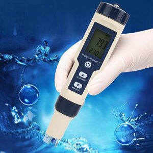 EC Tester, 5 in 1 PH Tester Small Portable for Drinking Water for Aquaculture for Laboratory