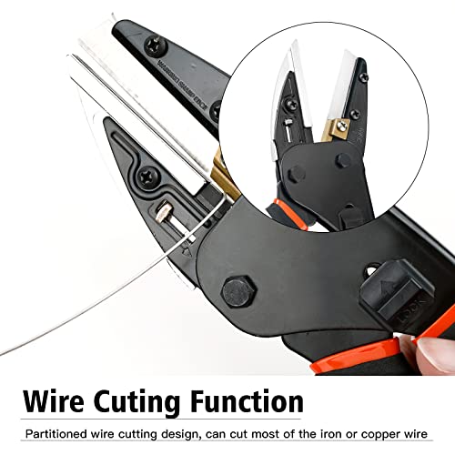 Multipurpose Box Cutter Heavy Duty - Utility Scissors All Purpose Heavy Duty,Industrial Grade,6 in 1 with Safety Lock and Thread Trimming,Non-Slip Handle Universal Cutting Tool