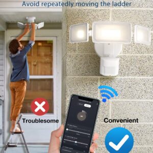 Amico Smart LED Motion Sensor Outdoor Lights, 40W Flood Lights Work with Alexa/Google Home, 4000LM Security Lights, 2700-6500K, IP65 Waterproof, App Controlled WiFi Flood Light for Garage, Yard