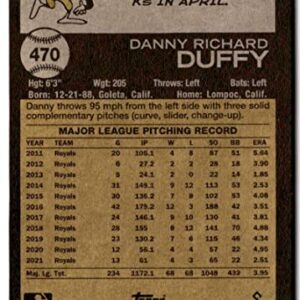 2022 Topps Heritage #470 Danny Duffy High Number Short Print SP Short Print Kansas City Royals MLB Baseball Base Trading Card