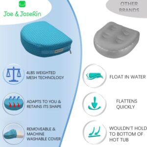 Joe & JoseRin 4D Air Mesh Hot Tub Booster Seat, 15 x 12 x 5 Inches Seat Cushion, Hot Tub Pillow with Non-Slip Micro Dot Bottom and 5 Weighted Sections, Quick Drying Hot Tub Accessories