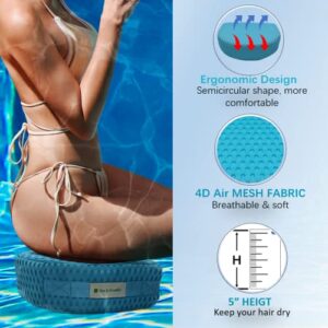 Joe & JoseRin 4D Air Mesh Hot Tub Booster Seat, 15 x 12 x 5 Inches Seat Cushion, Hot Tub Pillow with Non-Slip Micro Dot Bottom and 5 Weighted Sections, Quick Drying Hot Tub Accessories