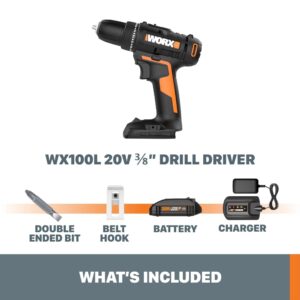 Worx 20V 3/8" Drill/Driver Power Share - WX100L (Battery & Charger Included)