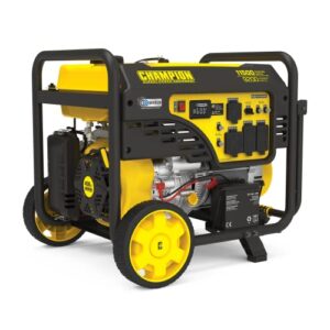 champion power equipment 201110 11,500/9,200-watt electric start portable generator with co shield,yellow