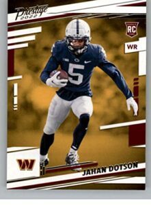 2022 panini prestige #315 jahan dotson rc rookie washington commanders nfl football trading card