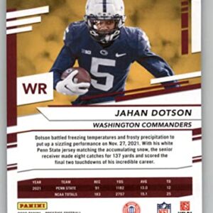 2022 Panini Prestige #315 Jahan Dotson RC Rookie Washington Commanders NFL Football Trading Card