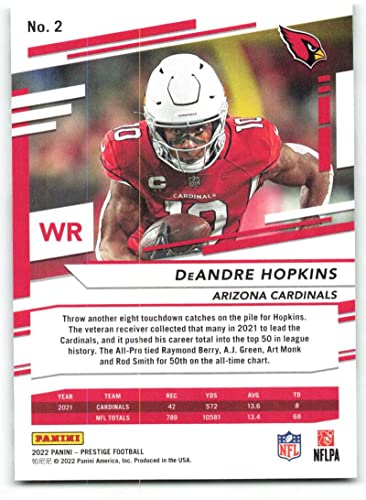 2022 Panini Prestige #2 DeAndre Hopkins Arizona Cardinals NFL Football Trading Card