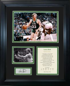 framed larry bird hall of fame facsimile laser engraved signature auto boston celtics basketball 12"x15" photo collage