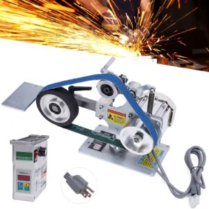 Abrasive Belt Machine, 30 x 1 in Belt Sander Polisher Sharpener Grinder w/DC Brushless Motor Stepless Speed Regulation Small Vertical and Horizontal Household Brushless Belt Machine