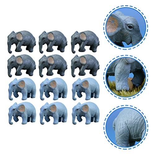 LUOZZY 12pcs Mini Elephants Miniature Animals Figurines Cartoon Elephant Bonsai Garden Elephant Models