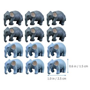 LUOZZY 12pcs Mini Elephants Miniature Animals Figurines Cartoon Elephant Bonsai Garden Elephant Models