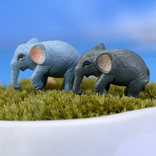 LUOZZY 12pcs Mini Elephants Miniature Animals Figurines Cartoon Elephant Bonsai Garden Elephant Models