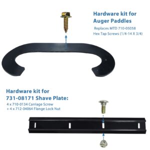 POSEAGLE 753-06469 Paddle Kit with 731-08171 Shave Plate 954-04050A Belt for Cub Cadet MTD 221HP, 221LHP, 1X21LHP, 1X221HP, RM2100, Troy Bilt Squall 210, 2100, 123R, 179E, 208E, 208XP Snow Blowers