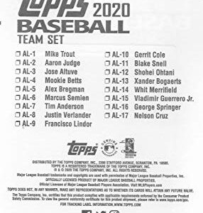 Topps American League All Star Standouts Factory Sealed Team Set GIFT LOT Including the 2022 and 2020 Limited Edition 17 Card Sets